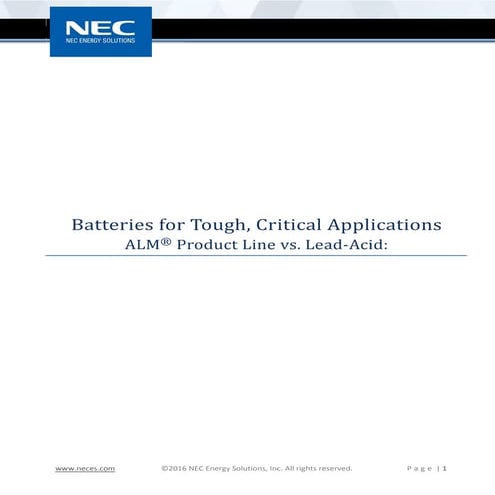 NEC Li-Ion vs Lead-acid batteries (12V) | PDF