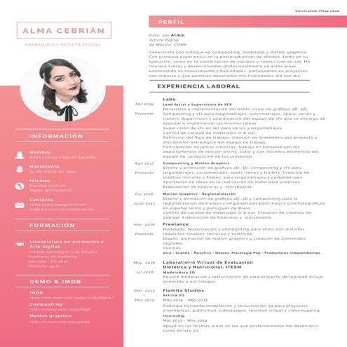 Alma Cebrian Curriculum Vitae 2020 | PDF