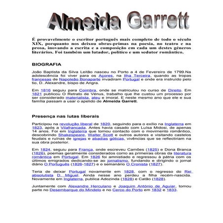 Almeida Garrett, historia | PDF