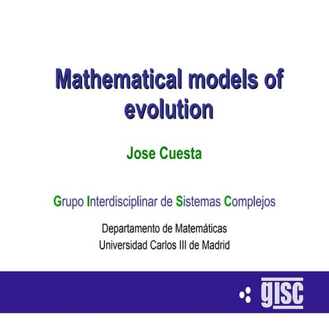 Mathematical models of evolution | PPT