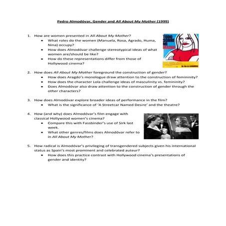Issues in Film Studies 2: Week 5 Handout | PDF