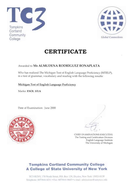 CBA ENGLISH PROFICIENCY CERTIFICATE | PDF