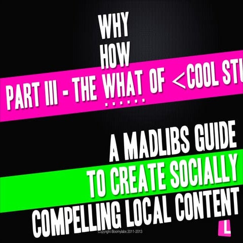 The A-Z of Local Content. A Toolkit to guide you to create socially ...