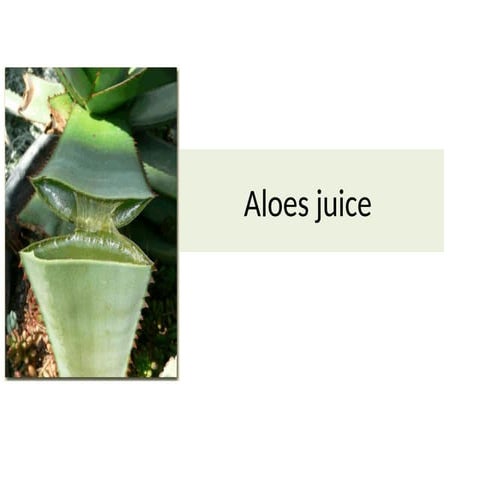 Aloes juice from aloe vera definition, constituents and uses | PPTX