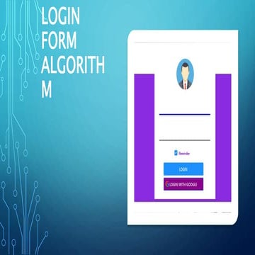 Alogorithum of login form | PPT