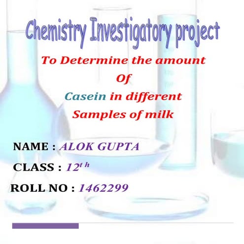 Chemistry project part 1 caseins in milk...... | PDF