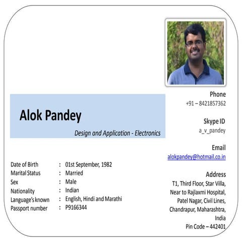 Alok Pandey design, development, testing and documentation | PPT