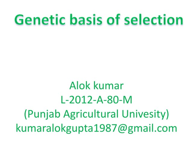 Pure Line Theory and Pure line Selection | PPTX