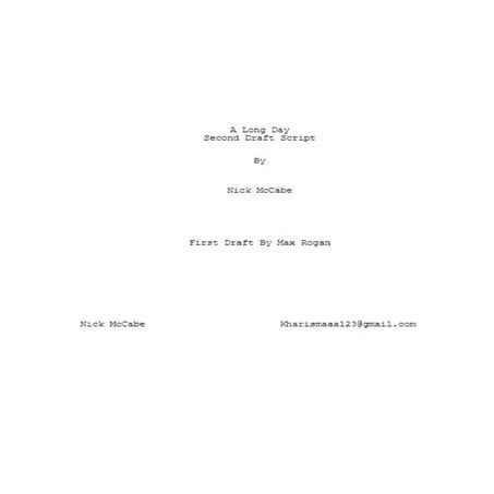 A long day by nick mc cabe second draft script | DOCX