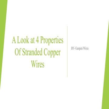 What Applications Does Bare Copper Wire Have? | PPTX