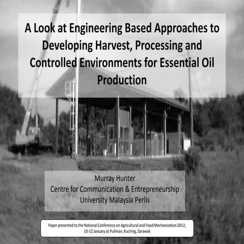 A look at engineering based approaches to developing harvestProcessing ...