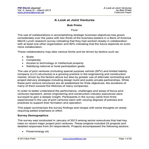 A look at joint ventures | PDF