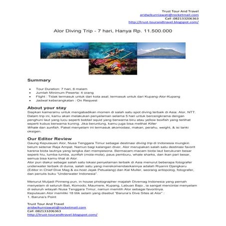 Alor diving trip 7 hari | PDF