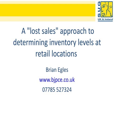 A Lost Sales Approach To Determining Inventory Levels At Retail ...