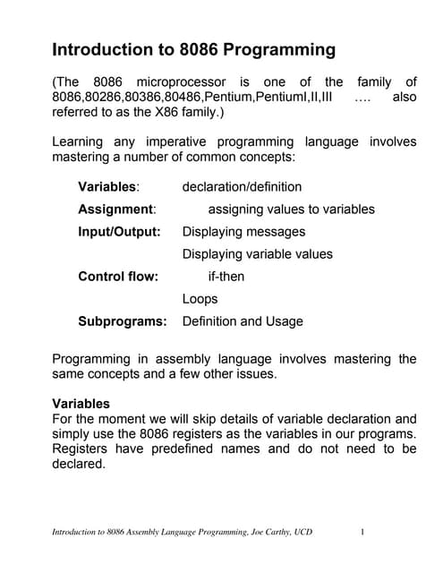 Assembler directives and basic steps ALP of 8086 | PDF