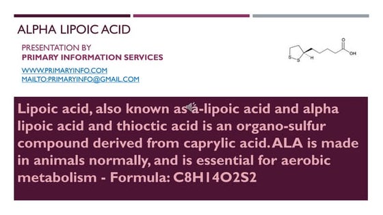 Alpha lipoic acid final | PDF