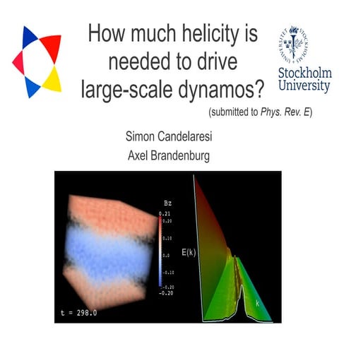 How much helicity is needed to drive large-scale dynamos? | PDF ...