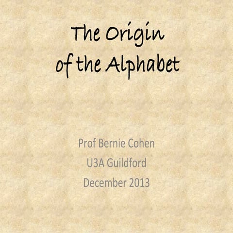 The Origin of the Alphabet | PDF