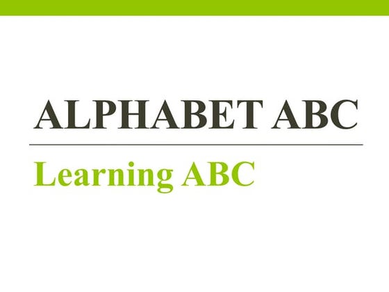 Alphabet abc daily life | PPT