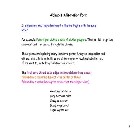 Alphabet Alliteration | PDF