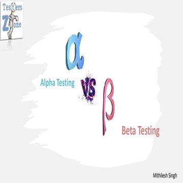 Alpha and beta testing