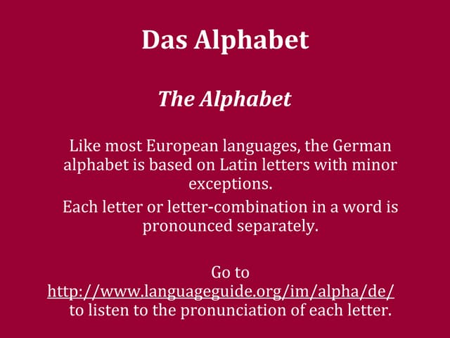 German A1 Intro | PPTX