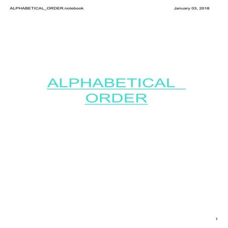 Alphabetical order pdf | PDF