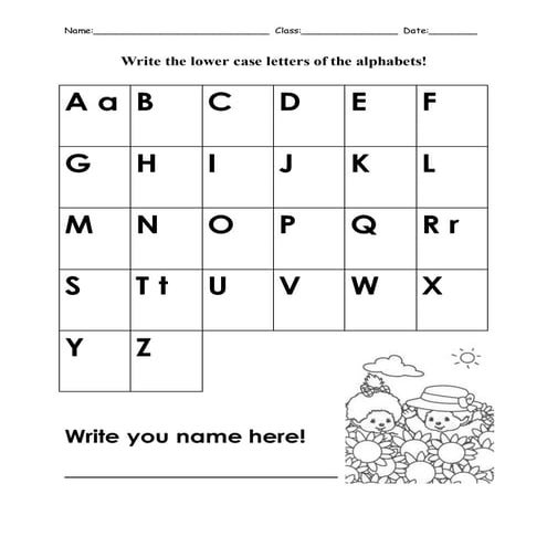 Worksheet: Capital and small letters--Alphabets | DOCX