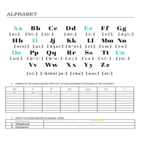 Alphabet worksheet | PDF