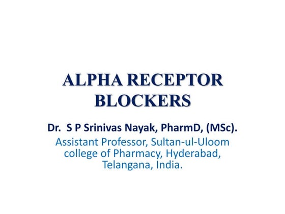 Beta blockers - pharmacology | PPTX