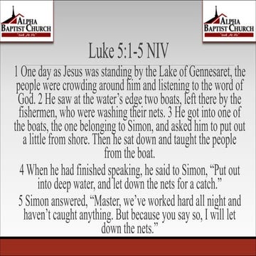 Luke 5:1-11 Sermon Slideshow | "Catch For Christ" | PDF