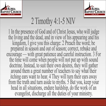 "Preach the Word. Teach the Word. Reach the World" | 2 Timothy 4:1-5 | PPT