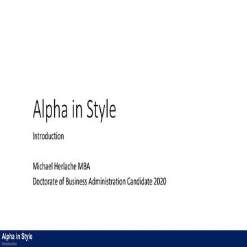 Alpha in Style | PDF