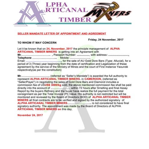 Alpha mandate protection fee agreement | DOC