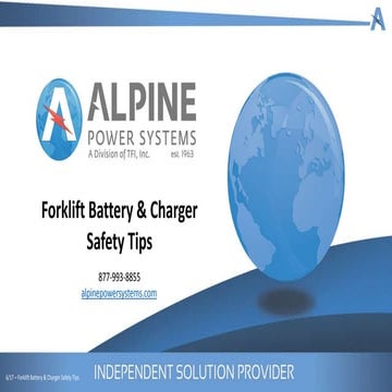 Alpine's Forklift Battery & Charger Safety Tips | PPTX
