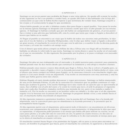 Resumen del libro el alquimista | PDF