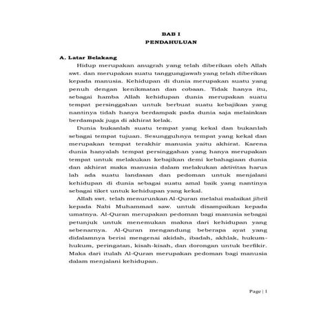 Alquran sebagai pedoman hidup | DOCX