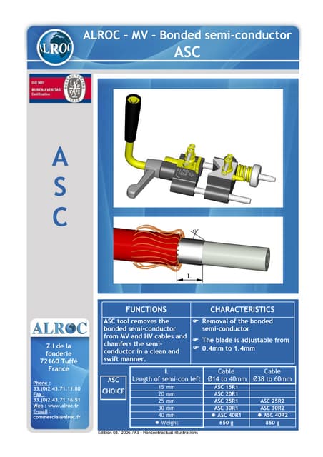 Alroc LHM Peelable Semi Conductor - Alroc Screen Scoring Tools | PDF