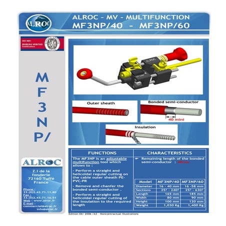 Alroc Cable Tools - MF3NP-6040 MF3NP-60 - 33kV Cable Jointing ...
