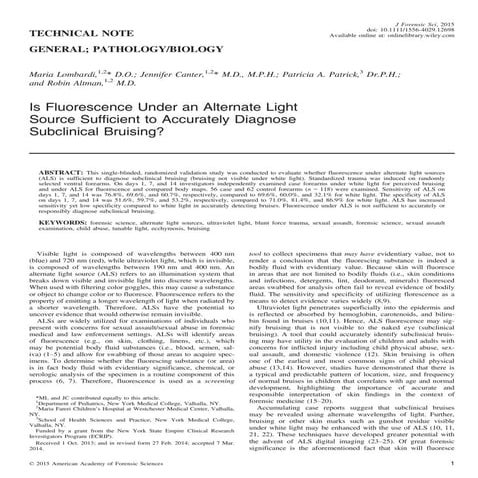 Alternate Light Source Usage to Detect Bruising - Is This Evidence ...