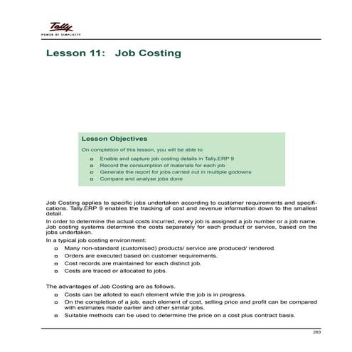 11 job costing | PDF