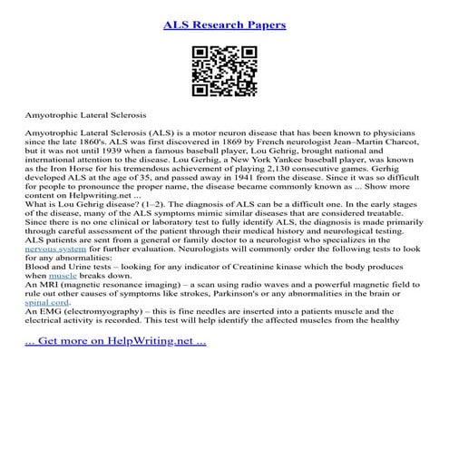 ALS Research Papers | PDF