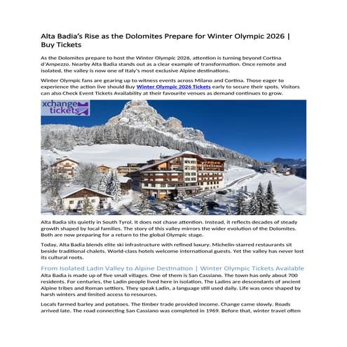 Alta Badia’s Rise as the Dolomites Prepare for Winter Olympic 2026.docx
