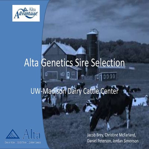 Alta Genetics Sire Selection | PPTX