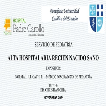ALTA HOSPITALARIA DEL RN SANO PARAMETROS | PPTX