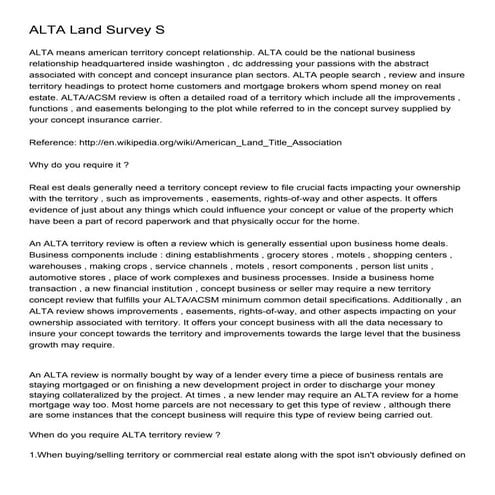 ALTA-ACSM Land Title Survey versus Boundary Survey | PPT