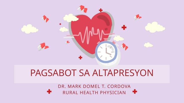 ALTAPRESYon management adults guidelines tagalog | PPTX