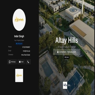 Altay Hills at Sharjah – IFA | Miva Real Estate | PDF