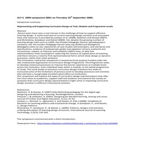 Representing and Supporting Curriculum Design at Task, Module and ...