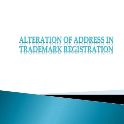 Alteration of address | PPT